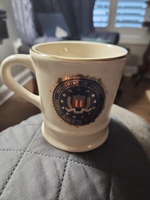 Department Of Justice FBI Mug. Off White With Gold Trim | eBay