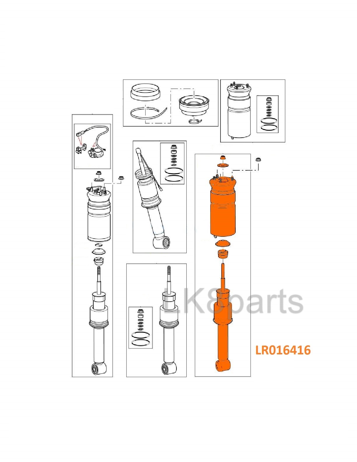 Land Rover Range Rover Sport Diesel Front Air Shock Absorber Strut ...