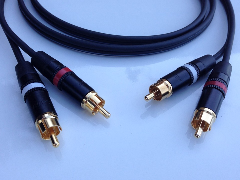5FT Mogami with Neutrik Rean Gold Phono RCA Cable Red - White Color ...