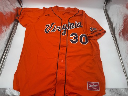 Rawlings Virginia UVA Cavaliers Game Used Worn #30 Baseball Jersey Size ...