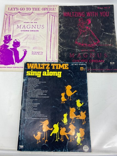 Vtg Organ Sheet Music Books Lot 3pc Magnus Instruction Waltz Waltzing ...