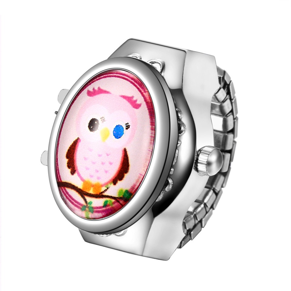 Novelty Owl Patterned Finger Ring Quartz Watch Gift Stainless Steel ...