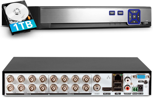 16 Channel Security Recorder DVR for 5MP Hybrid AHD/TVI/CVI/CVBS/IP ...