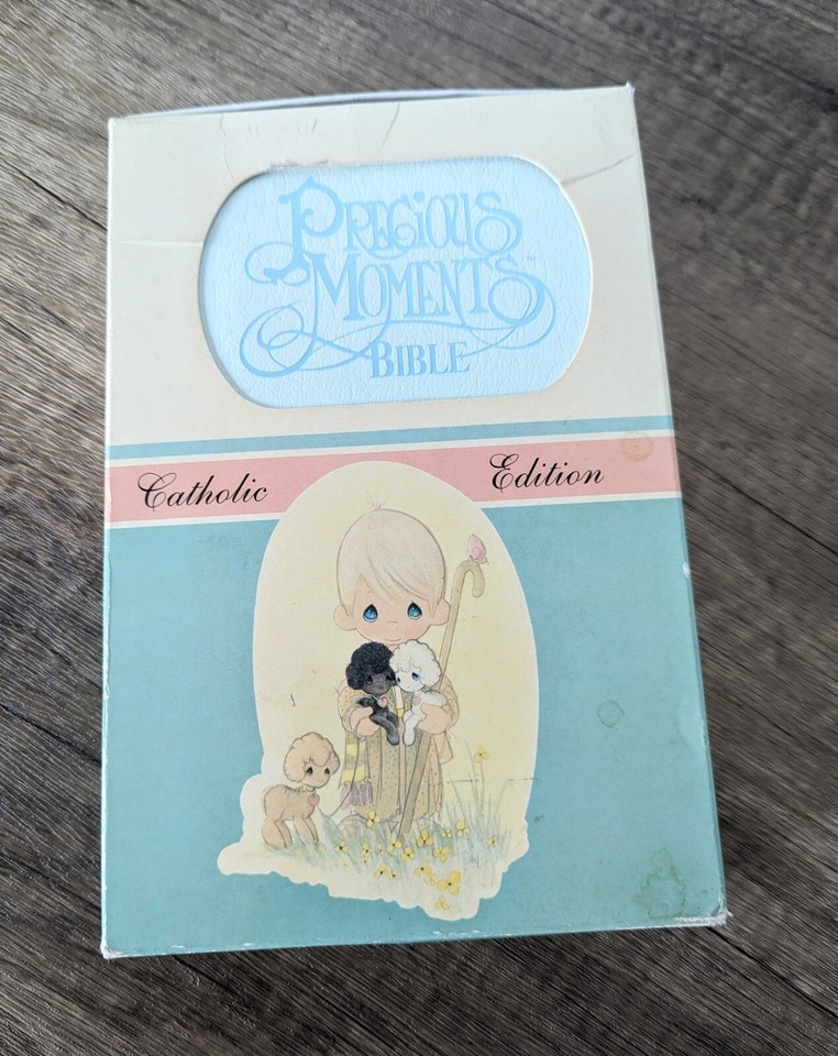*UNUSED* Leatherflex Blue Mist Precious Moments Holy Bible Catholic ...