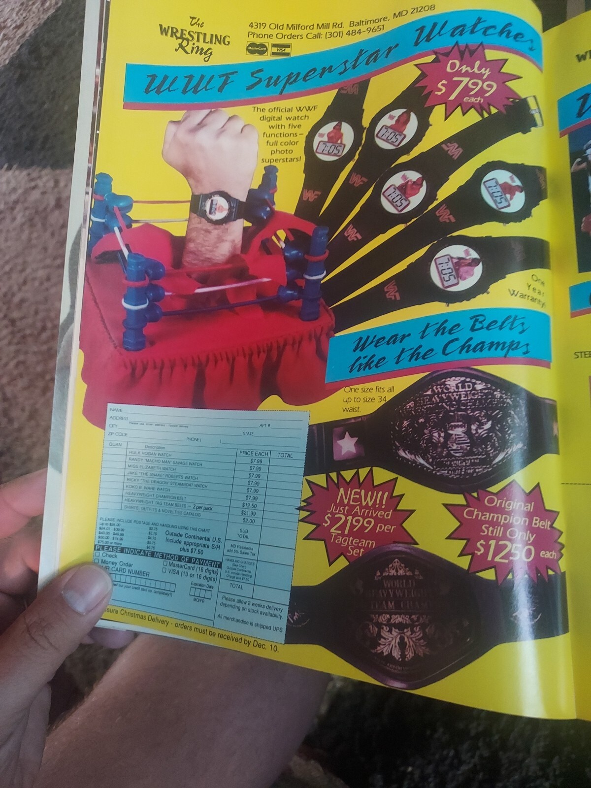 1988 WWF Superstar Watches Print Ad HULK HOGAN Belt Macho MAN | eBay