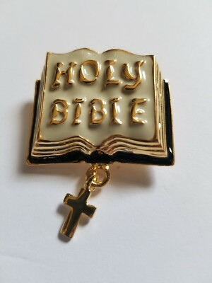 Holy Bible Book pin/brooch Cross | eBay