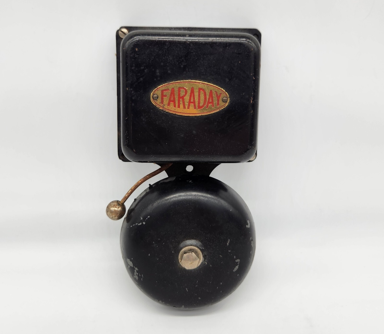 VINTAGE CAST IRON ENCLOSED TYPE NO-1 MOVEMENT FARADAY FIRE ALARM BELL ...