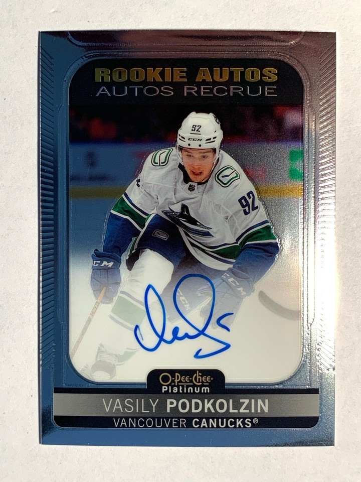 2021-22 UD O-Pee-Chee Platinum Rookie Autos VASILY PODKOLZIN Oilers ...