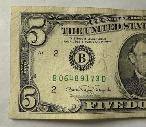 1988 United States Series A 5 Dollar Bill Misprint “misaligned” | eBay