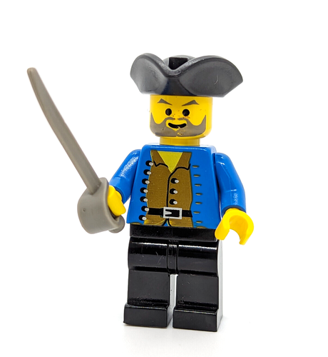 LEGO Vintage Pirate Minifigure - Brown Shirt, Black Triangle Hat (pi033 ...