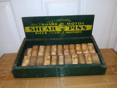 Vintage Outboard Boat Motor Shear Pins Pin All Sizes with Display case ...