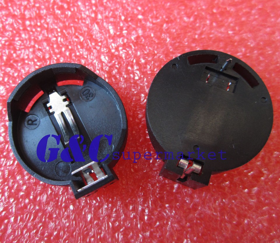 100PCS CR2025 2025 Button Coin Cell Battery Socket Holder Case ROHS M41 ...