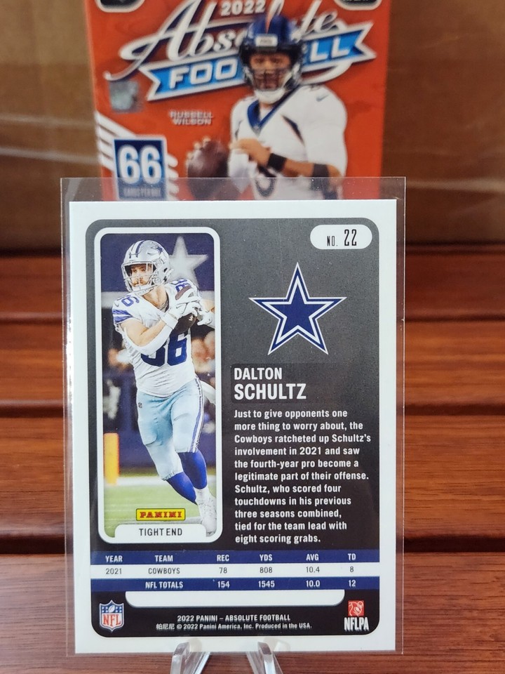 2022 Panini Absolute Football Dalton Schultz - Dallas Cowboys - Card ...