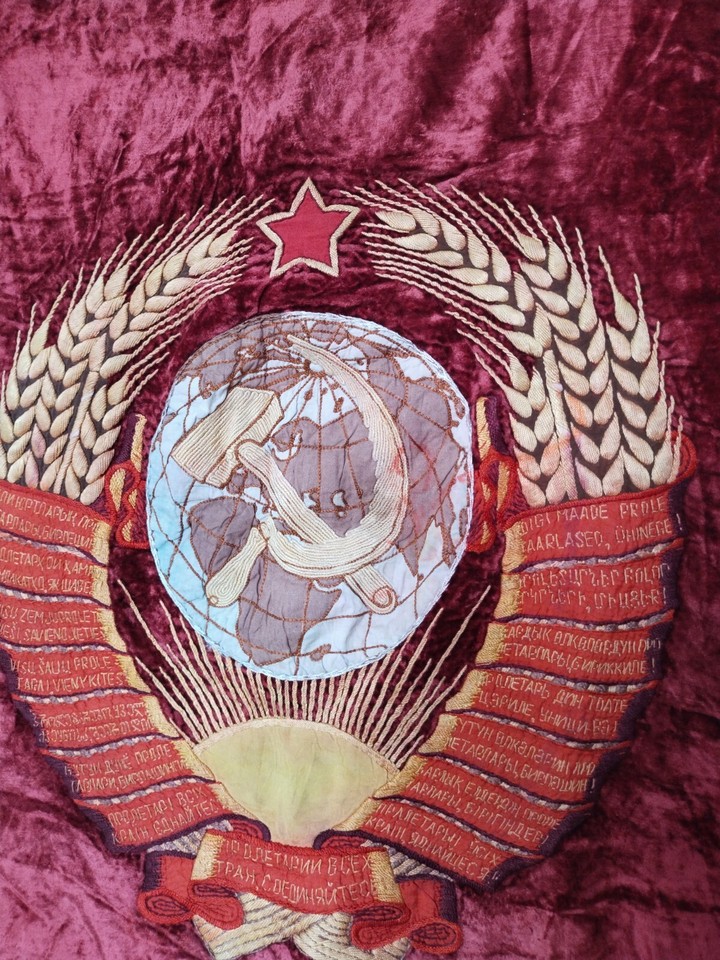 Vintage Velvet flag Soviet union WWII banner duable sided USSR ...