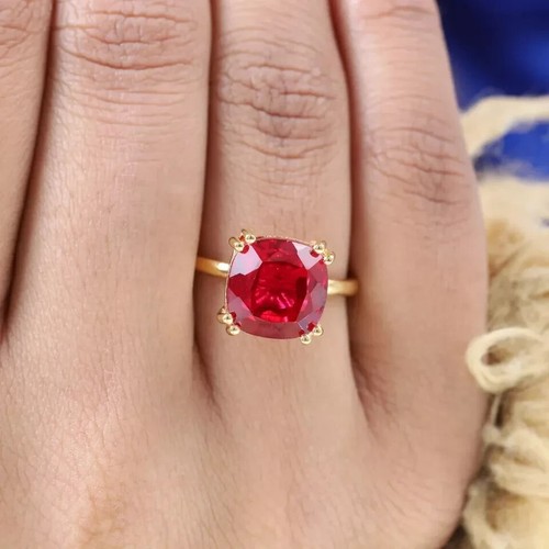 925 Sterling Silver Natural Certified 5Ct Ruby Gemstone Handmade ...