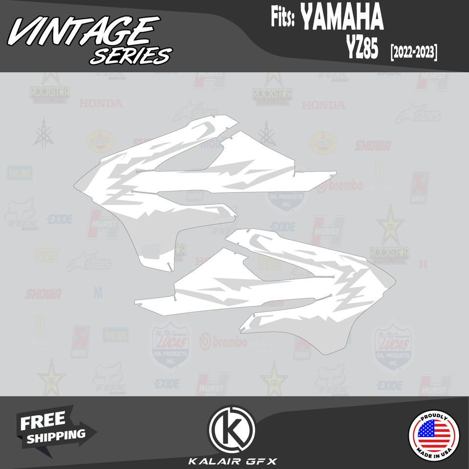 Graphics Kit for Yamaha YZ85 YZ 85 (2022-2023) Vintage - WHITE | eBay