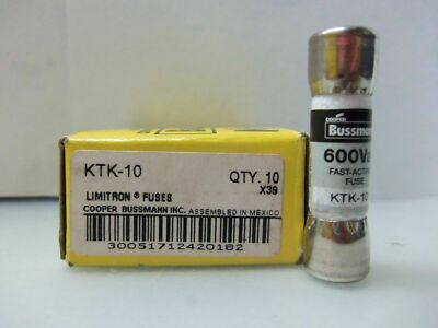 New Lot Bussmann Limitron KTK 10 Amp Fuses Fast Acting NEW LOOK NIB | eBay