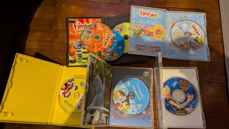 7 X CBeebies DVD Bundle BBC Fimbles In The Night Garden BGF Roahl Dahl ...