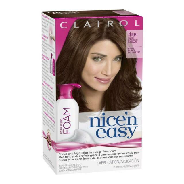 Clairol 'n Easy Foam Hair Color 4rb Dark Reddish Brown 1 Kit for sale ...
