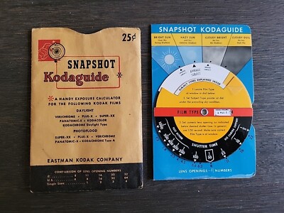 Vintage Kodak Kodaguide Snapshot Dial Exposure Calculator - Very Nice ...
