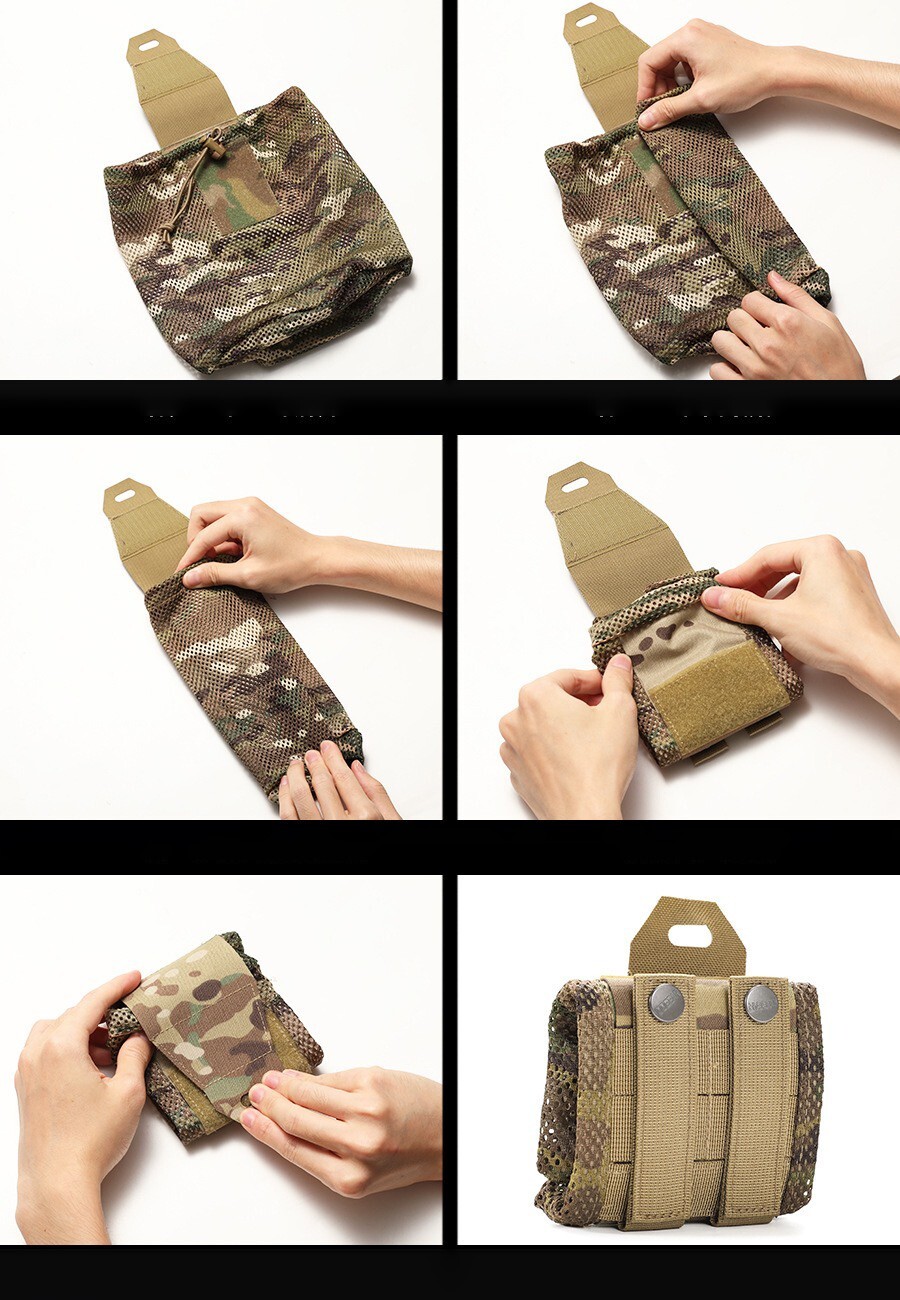 New Tactical MOLLE Mesh Dump Pouch Drop Pouch Foldable Mag Recycling ...