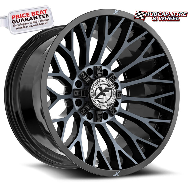 XF OFF-ROAD XF-237 GLS BLK & MACH. Ti DBL DRK TINT- 20x12- 8x165.1 BP ...