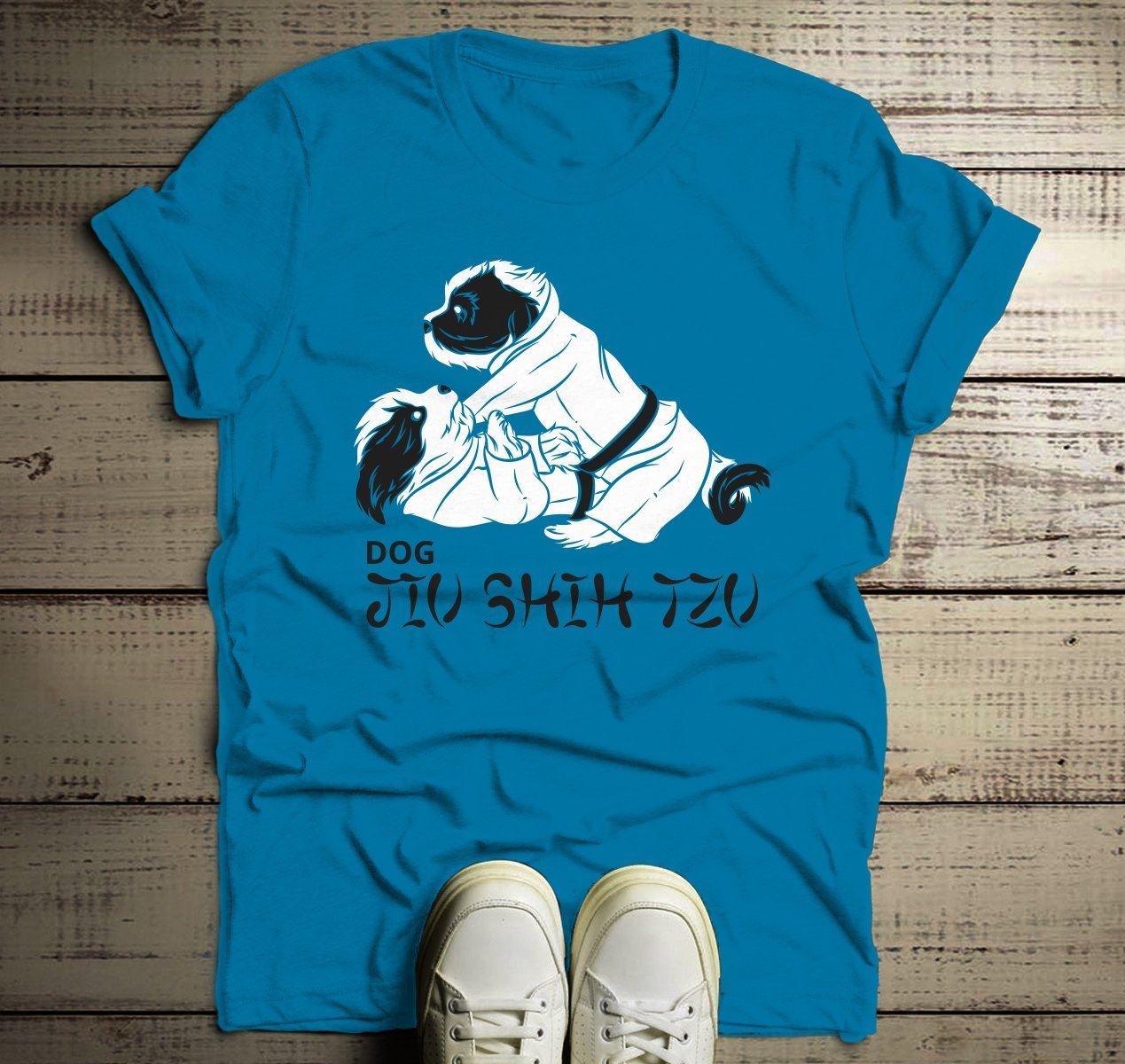 Men's Funny Shih Tzu T Shirt Dog Shirts Jui Jitsu Graphic Tee Hipster ...