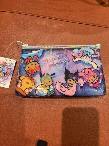 Sanrio Pompompurin PVC Pouch Night Party Character Blue 22x12cm Near ...