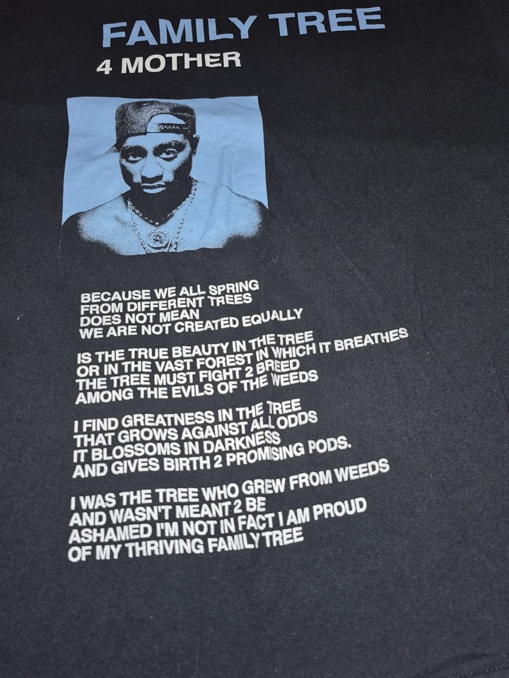 2pac Tupac T Shirt Family Tree 4 Mother logo Official Mens Black M | eBay