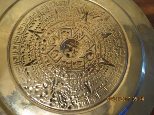 Alpaca/German Silver Aztec Calendar Plate with Mother of Pearl | eBay