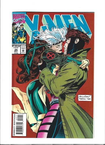 X-Men #24 Marvel Comics 1993 Rogue & Gambit Kiss, Andy Kubert Cover Art ...