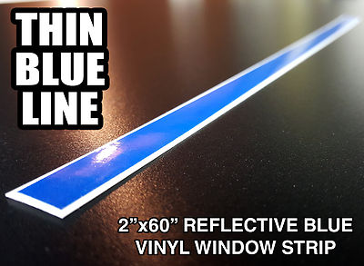 2x60" THIN BLUE LINE WINDSHIELD STRIP Window Decal Sticker Police Lives ...