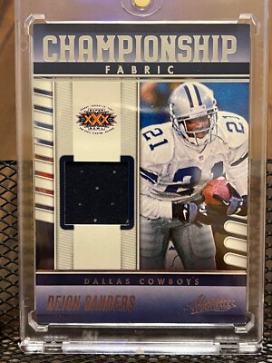 DEION SANDERS 2023 ABSOLUTE "CHAMPIONSHIP FABRIC" COWBOYS HOF WORN ...