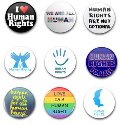 25MM / 1" HUMAN RIGHTS BUTTON BADGES X9 | eBay UK