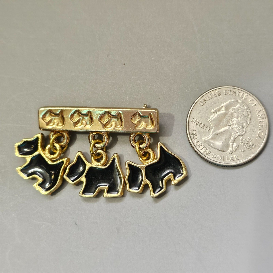 AGATHA Paris Scottie Scottish Terrier Dog Enamel Brooch Lapel Pin ...