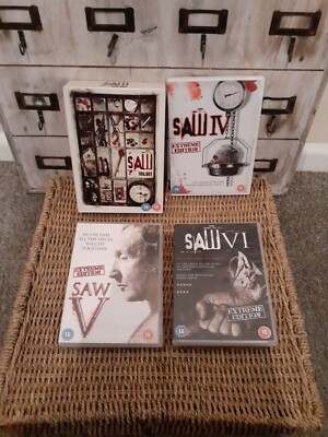 Saw DVD Collection 1-6 Bundle 6 DVD Film Set Tobin Bell Horror Thriller ...