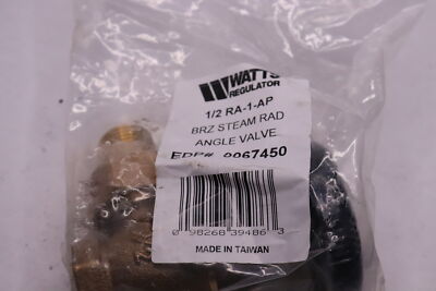 Watts RA-1-AP Steam Radiator Angle Valve Bronze Lead-Free 1/2" IPS x 1/ ...