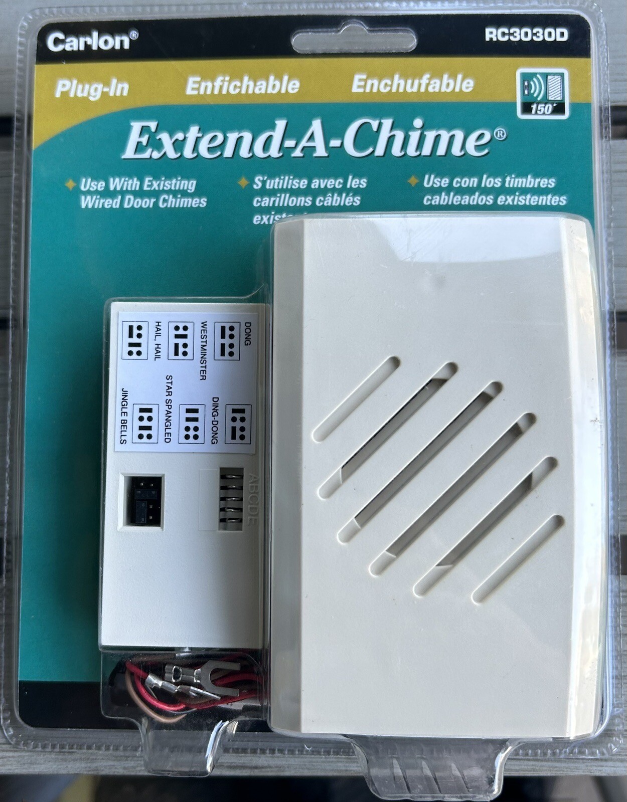 Carlon RC3030D Extend-A-Chime Doorbell Sound Extender 150 Ft Foot New ...