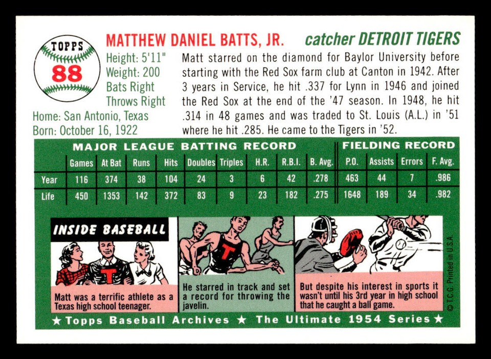 1994 Topps Archives (1954) # matt batts Near mint or better | eBay