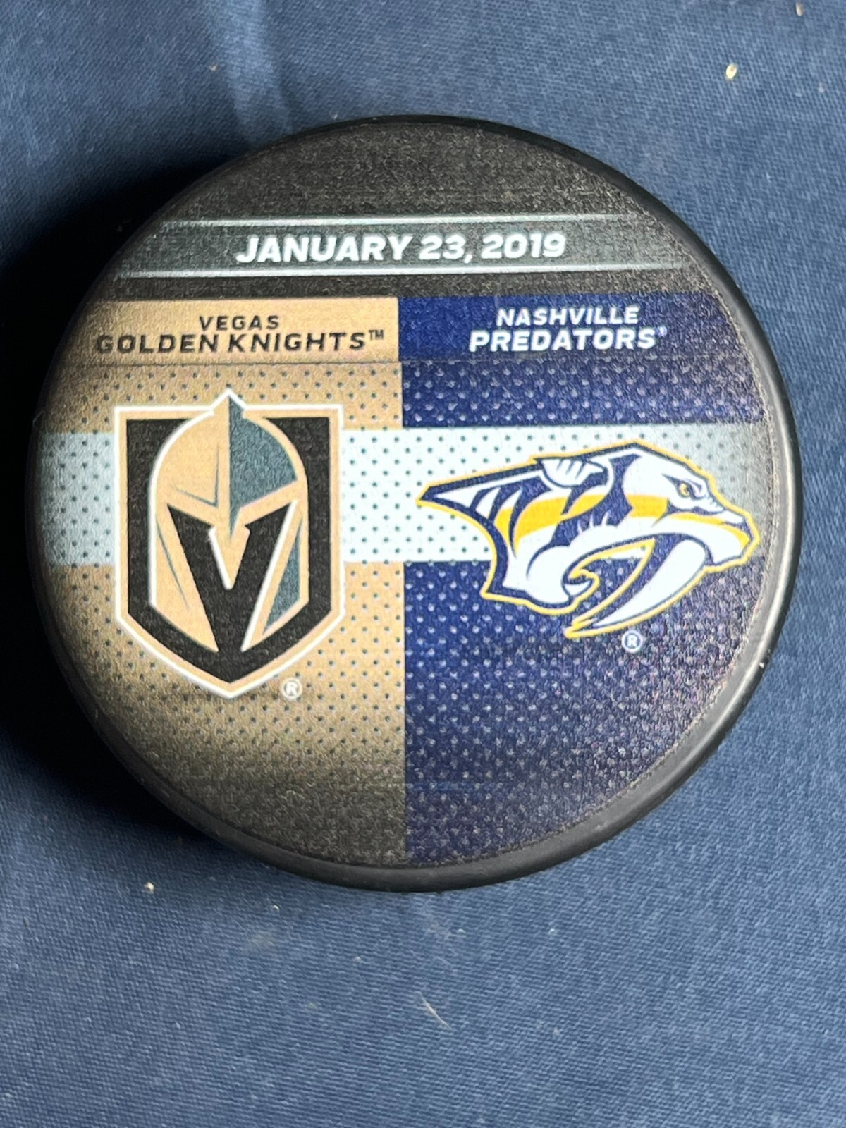 VGolden Knights VGK Match Up Puck vs. Nashville Predators 1/23/19 ...