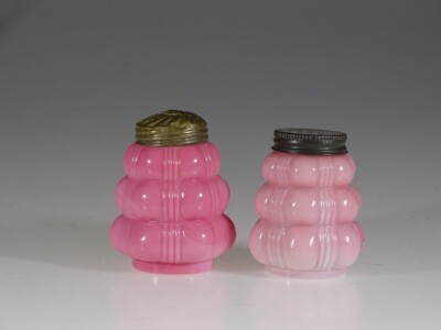 EAPG Dithridge Pink Glass Creased Bale Salt & Pepper Set c.1895 | eBay