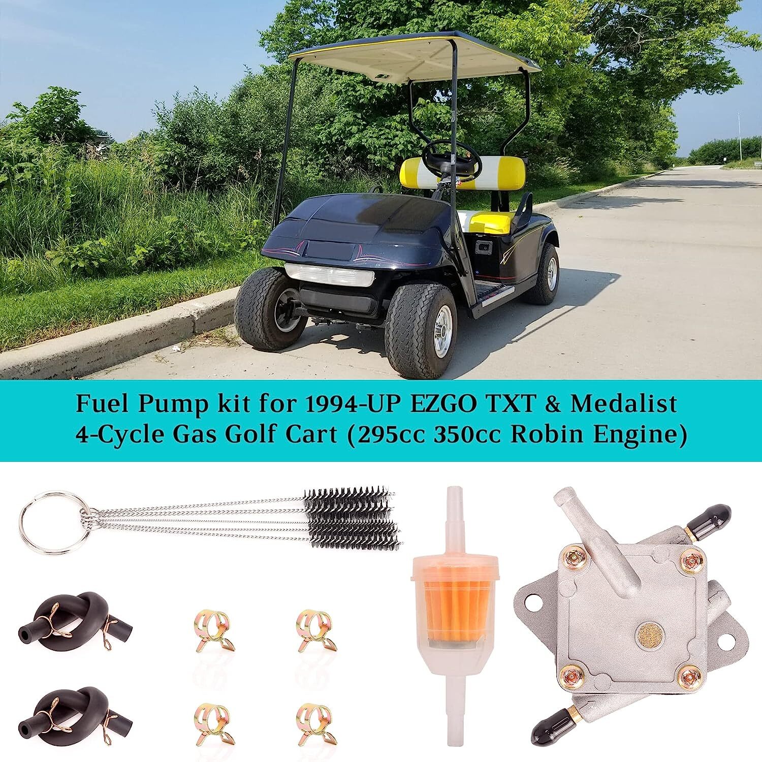 Golf Cart Fuel Pump for EZGO TXT 94-03 4-Cycle Gas W/295cc 350cc Robin ...