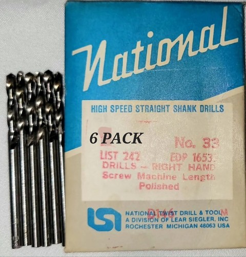 #33 Screw Machine Drill Bits Tool .1130" Stubby 118° Point National Lot ...