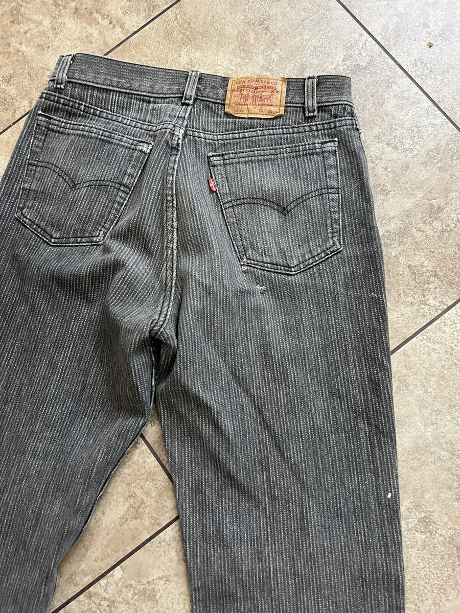 Vintage 90s 701 Levis Student Faded Gray Pinstripe Made In Vintage 90s 701 Levis Student Faded Gray Pinstripe Made In