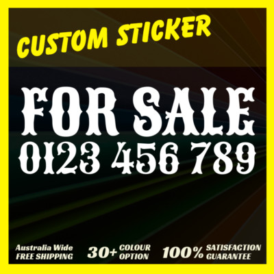CUSTOM FOR SALE CAR SIGN STICKERS #003 - 30x11cm - Indoor Outdoor Vinyl ...