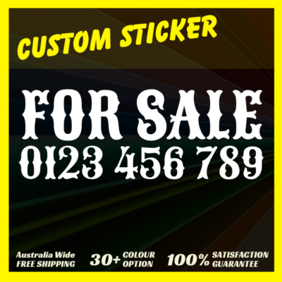 CUSTOM FOR SALE CAR SIGN STICKERS #003 - 30x11cm - Indoor Outdoor Vinyl ...
