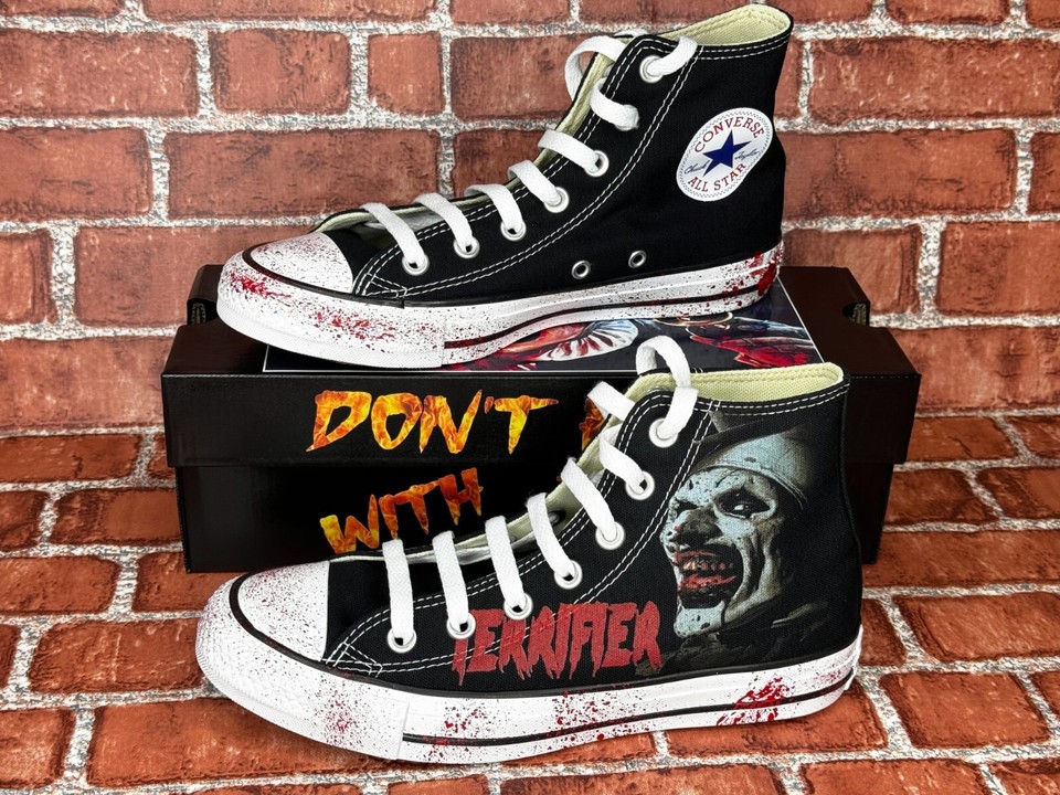 Terrifier Custom Horror High Top Converse Sneakers Scary Movie Shoes | eBay