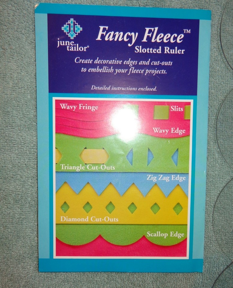 June Tailor Fancy Fleece Slotted Trimmer Ruler Scalloped Quilting ...