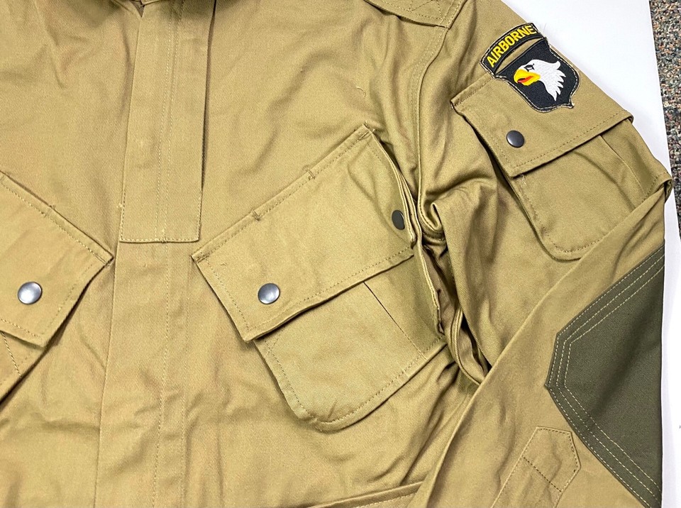 WWII US AIRBORNE PARATROOPER M1942 RIGGER REINFORCED JUMP JACKET-SMALL ...