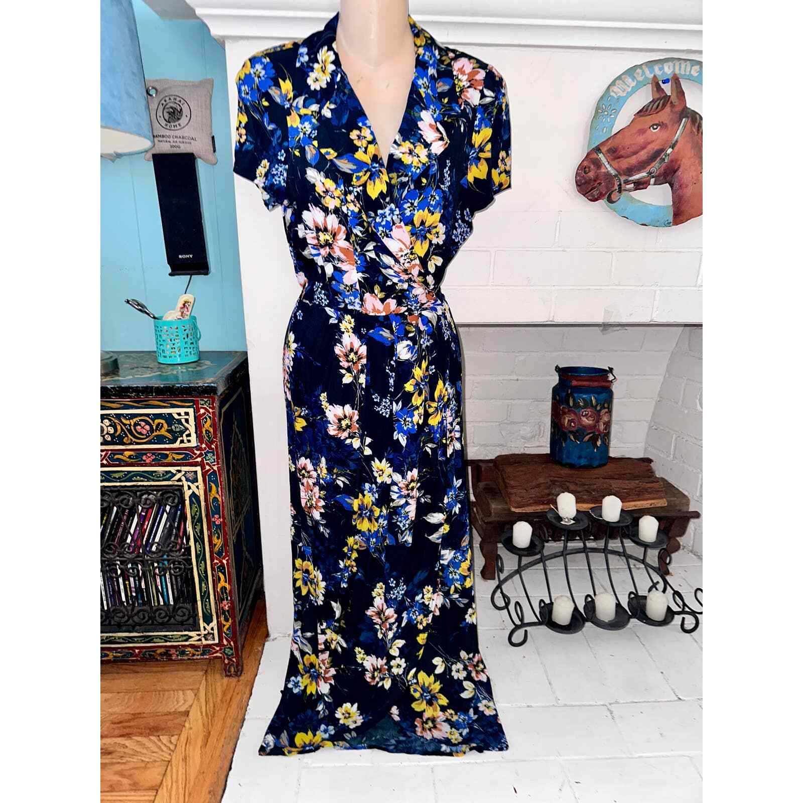 YUMI KIM FLORAL WRAP DRESS S - Gem